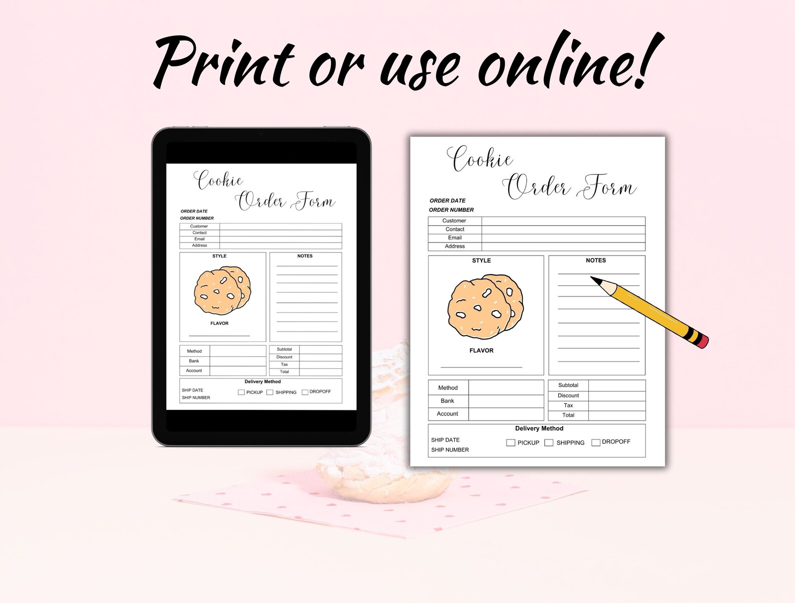Editable Cookie Order Form Template, Customize Canva Template ...