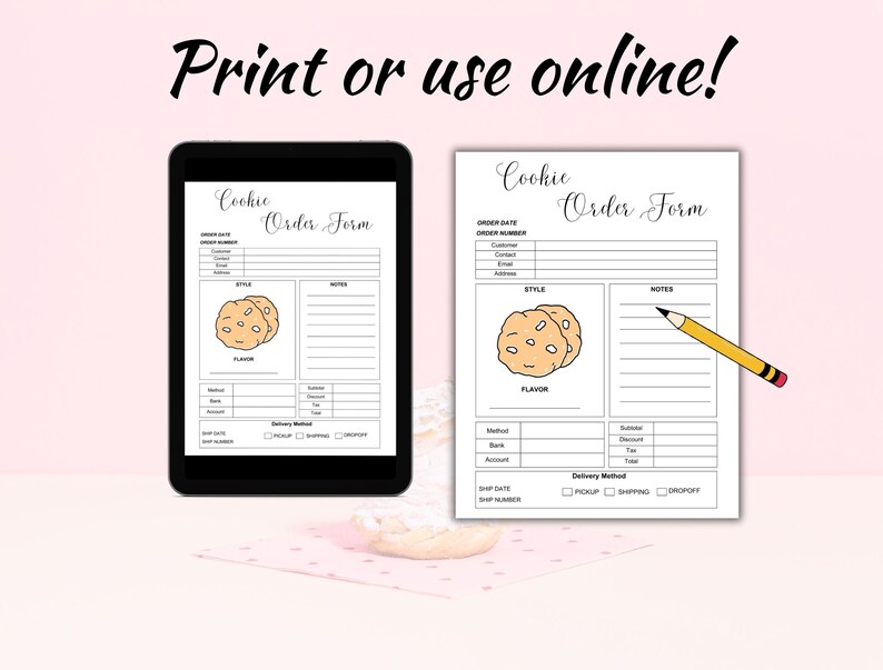 Editable Cookie Order Form Template, Customize Canva Template ...
