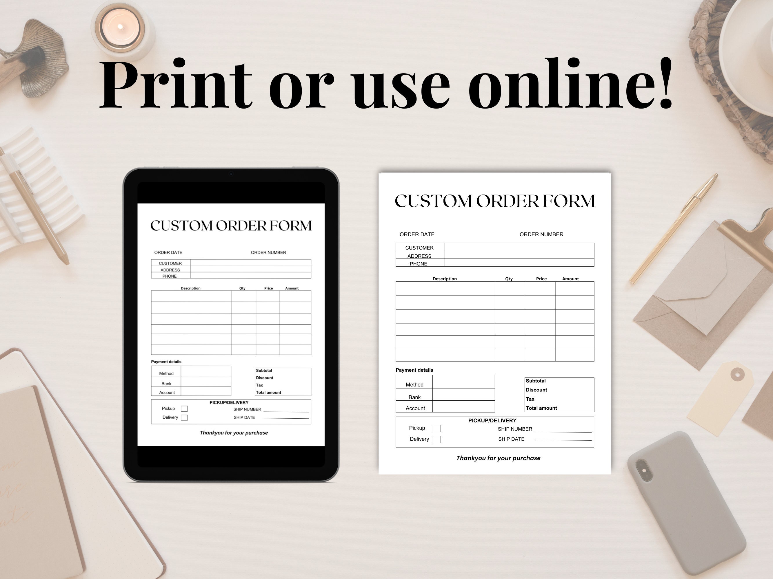 Custom Order Form, Simple Business Forms, Modern Form, Purchase Tracker ...