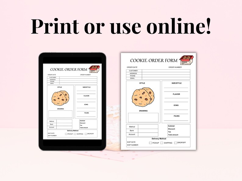 Editable Cookie Order Form Template Customize Canva Template - Etsy