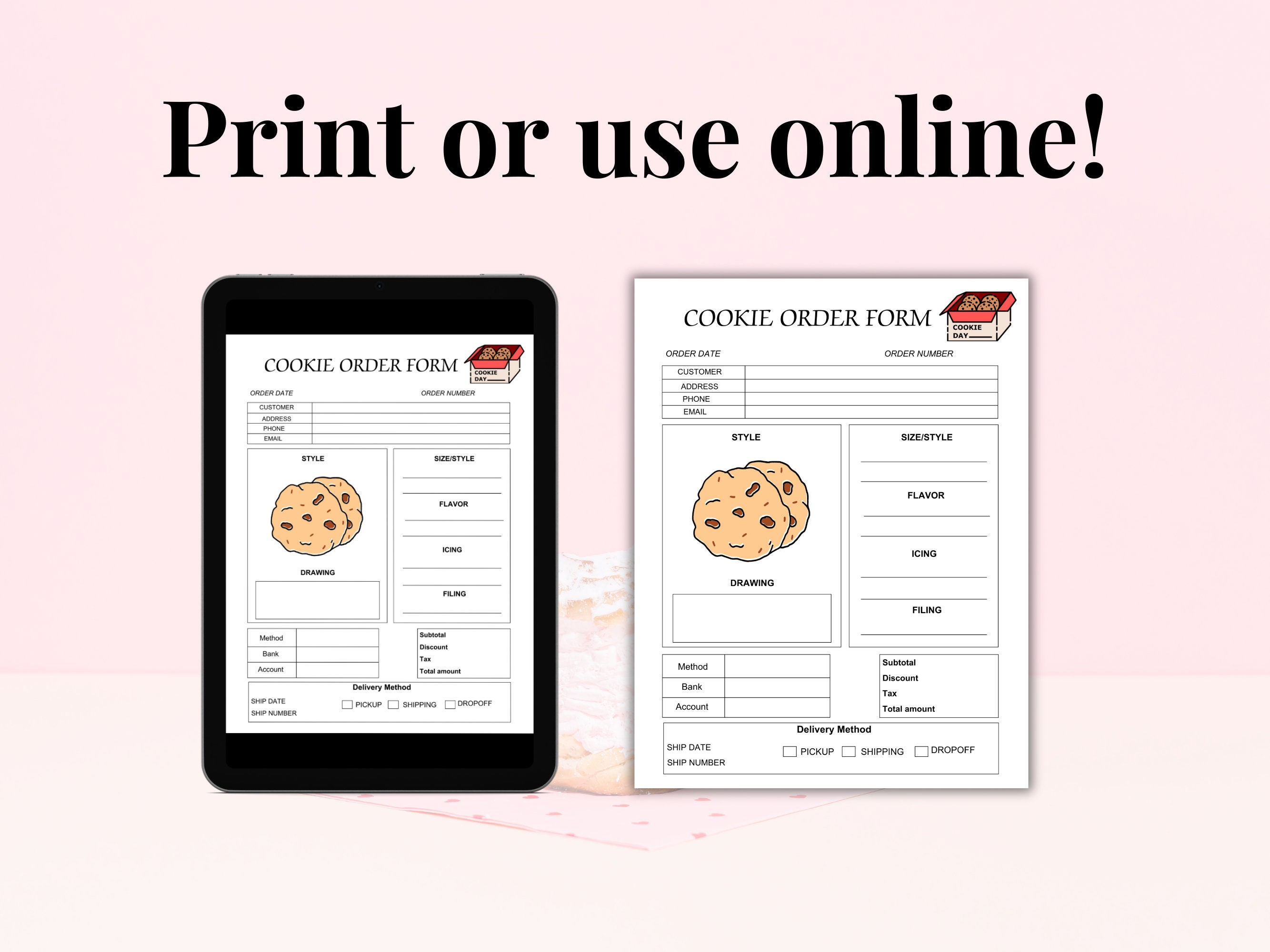 Editable Cookie Order Form Template Customize Canva Template - Etsy
