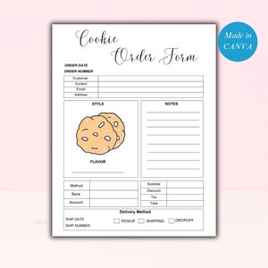 Editable Cookie Order Form Template, Customize Canva Template ...
