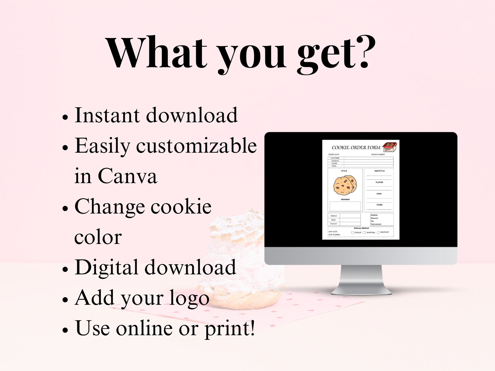 Editable Cookie Order Form Template Customize Canva Template - Etsy