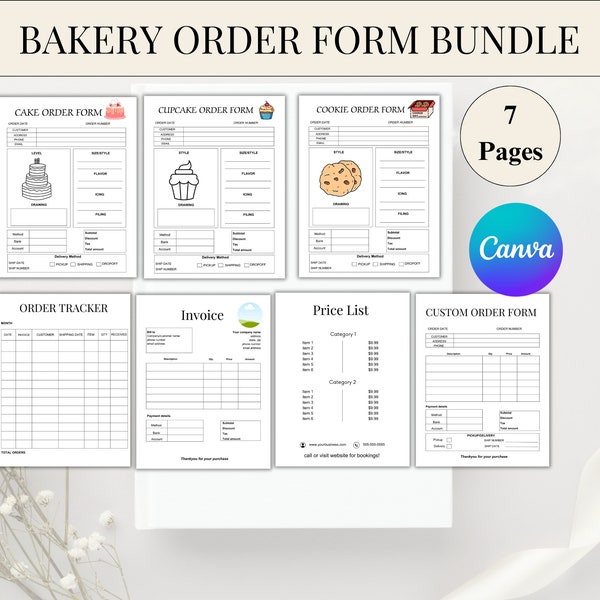 Bakery Order Form - Etsy
