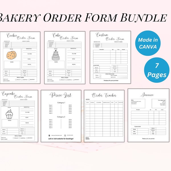Bakery Order Forms - Etsy