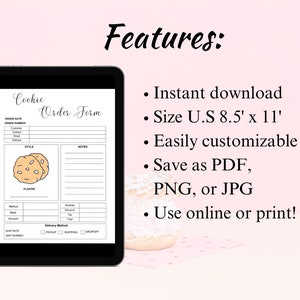 Editable Cookie Order Form Template, Customize Canva Template ...
