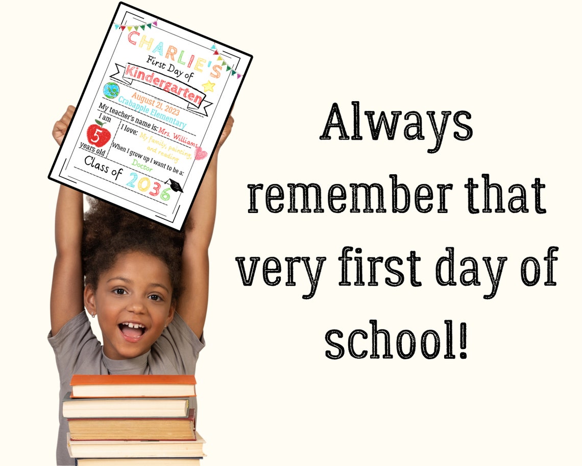 Back to School Sign Editable First Day of School Sign Last - Etsy