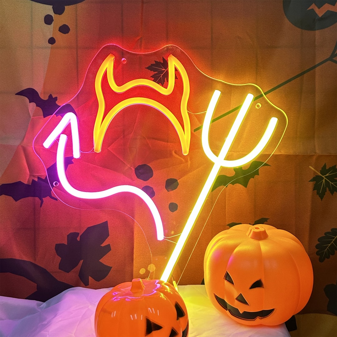 Devil Neon Sign, Bedroom Art Man Cave Neon Sign, USB Powered Handmade ...