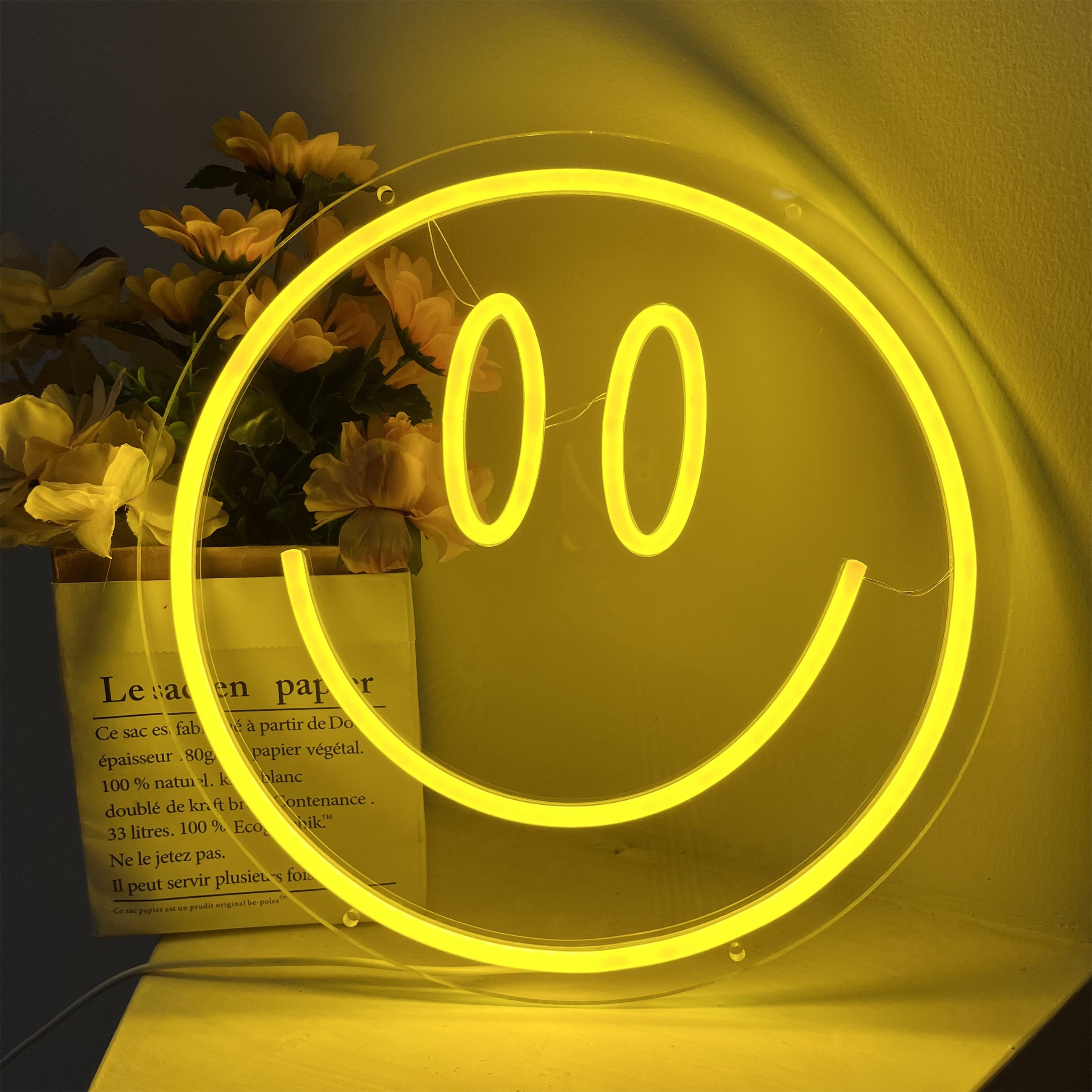 Smiley Face Neon Signled Neon Sign Bedroom5v Usb Powered - Etsy UK