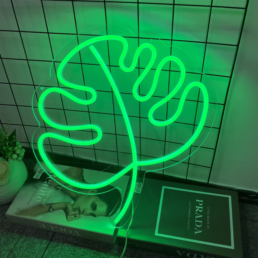 Green Leaf Neon Sign,led Wall Decor Neon Sign for Birthday Party ...