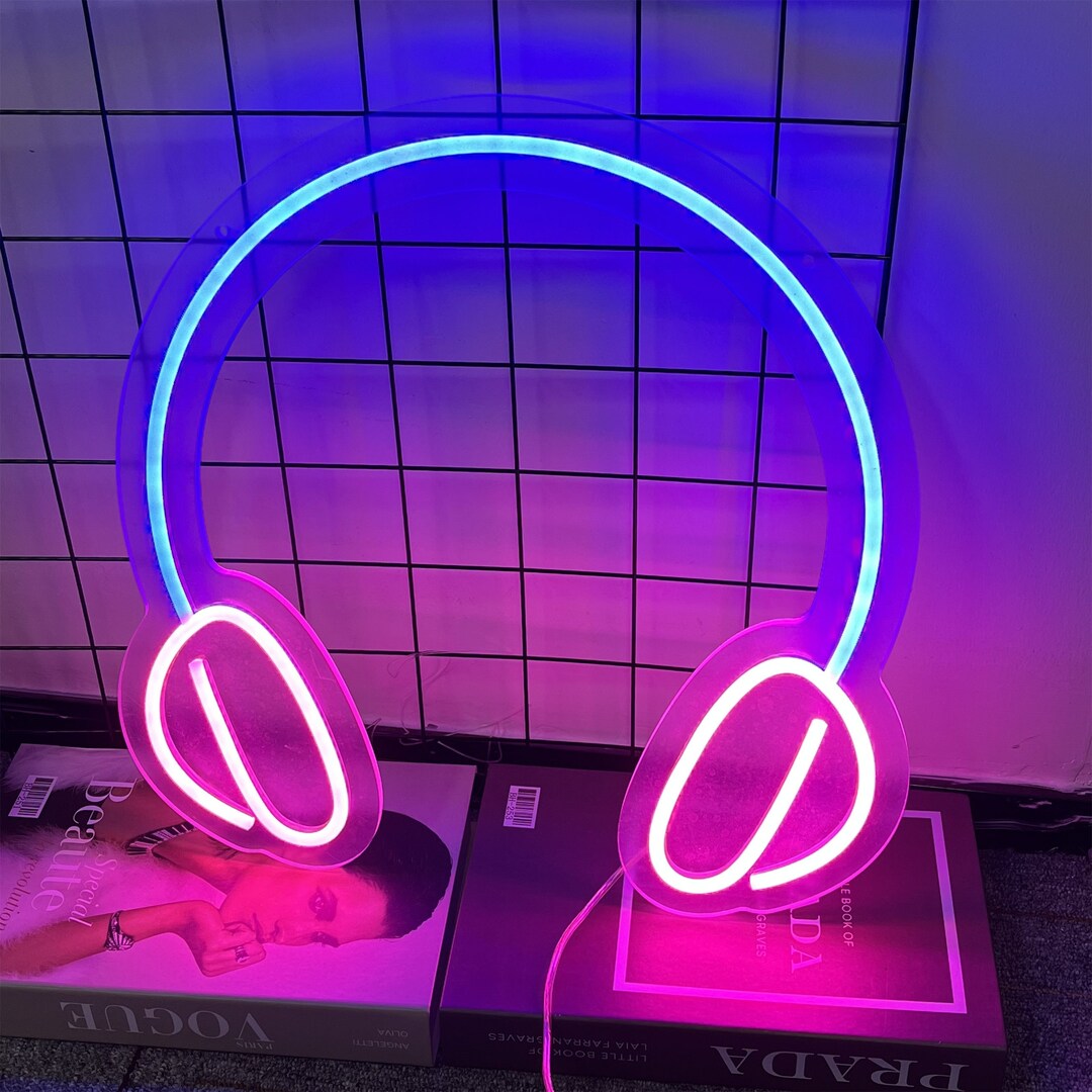 Headphone Neon Sign for Game Room,bedroom, Wall Decorations,headphone ...
