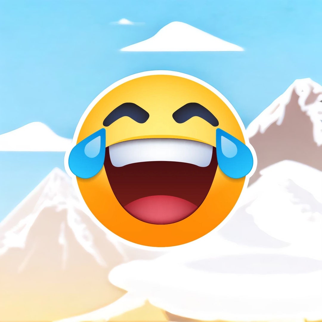 Crying Laughing Face Emoji Sticker Hilarious Permanent & Waterproof ...