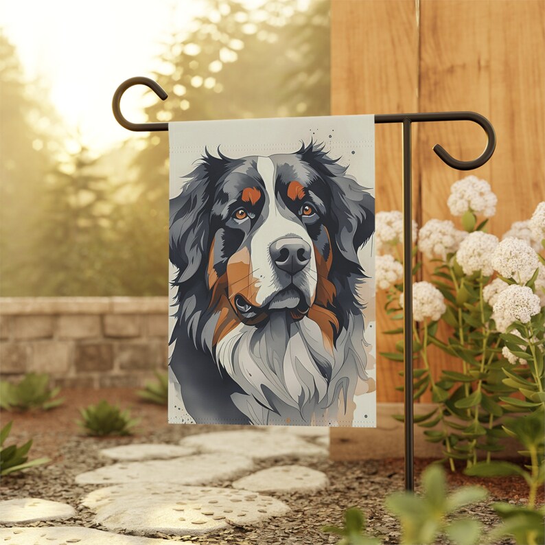 Bernese Mountain Dog Garden & House Banner Flag - Etsy