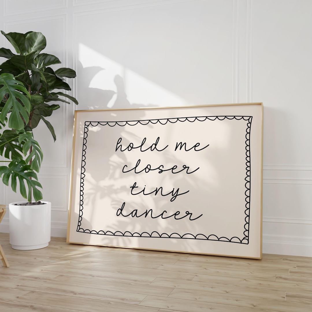 Hold Me Closer Tiny Dancer Art Print | Black and Cream Kids Room Wall ...