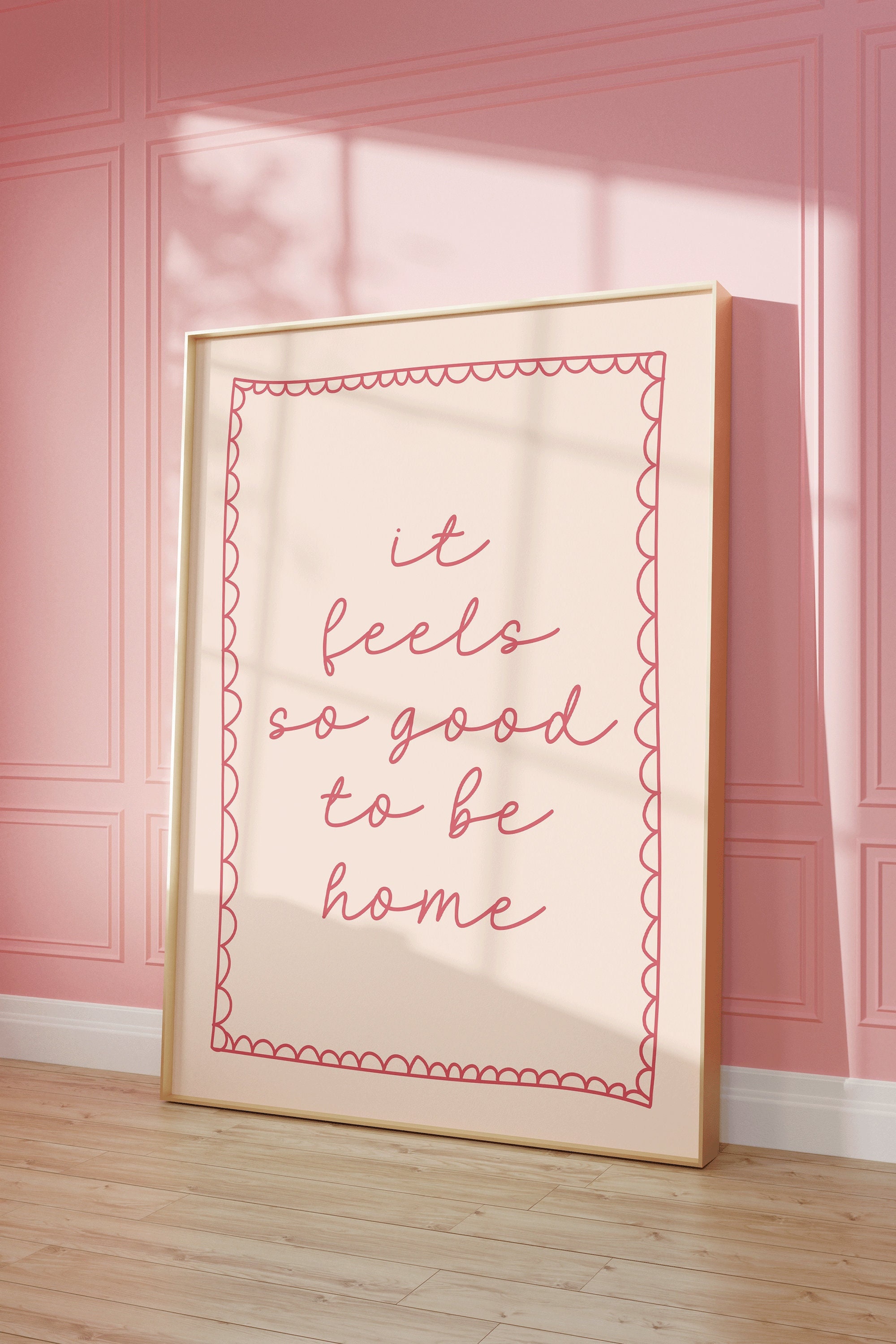 It Feels so Good to Be Home Art Print Pink Hand Drawn Home Poster ...