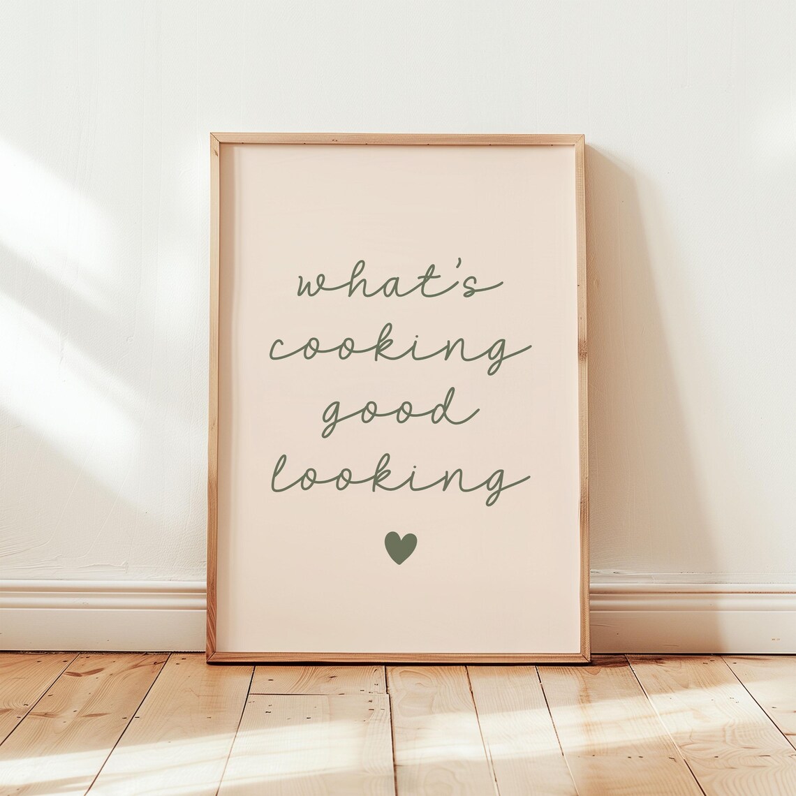 What's Cooking Good Looking Kitchen Art Print | Sage Green (digital ...