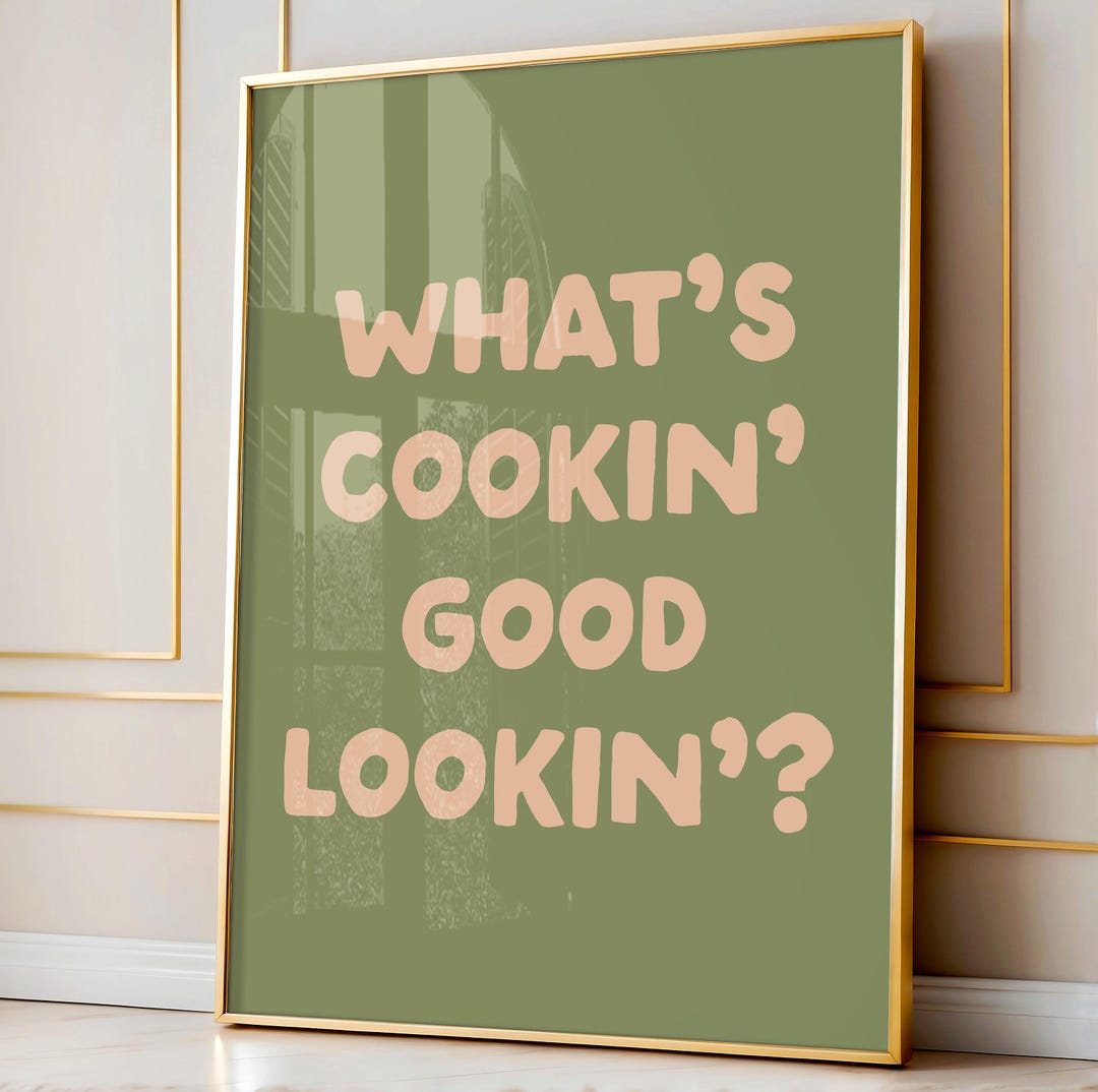Retro Kitchen Art Print | Funny Olive Green Decor (digital Download) - Etsy
