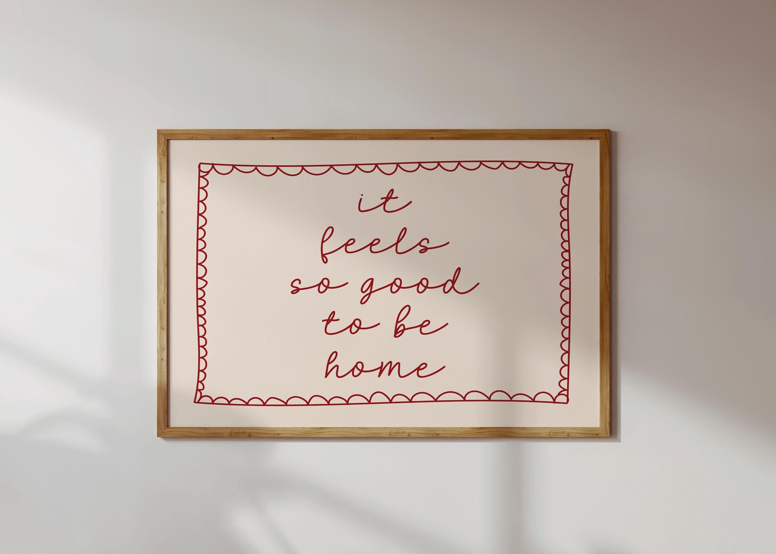 Retro Red Hand Drawn Affirmation | "it Feels so Good to Be Home ...