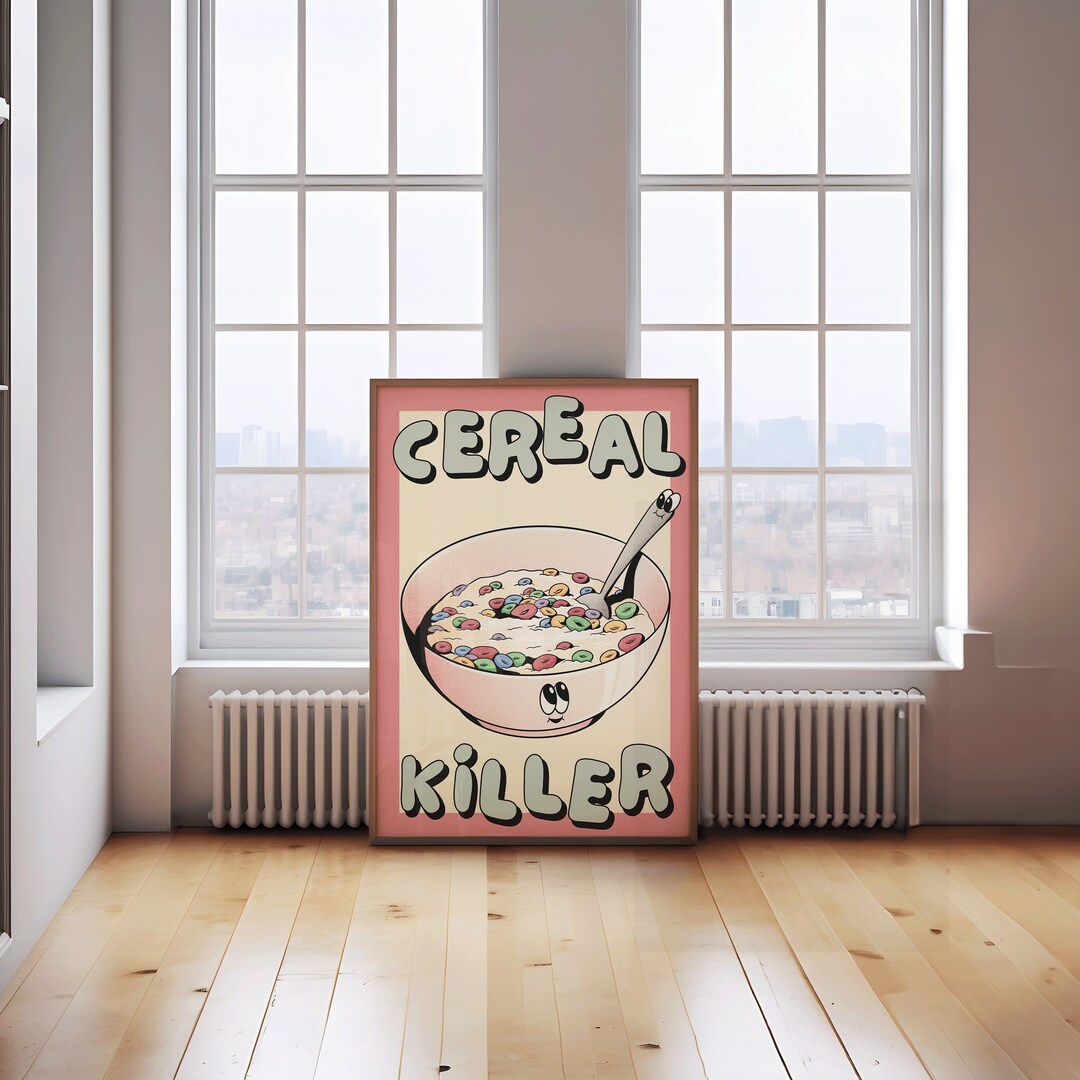 Cereal Killer Art Print | Funky Cereal Print, Retro Kitchen Print ...
