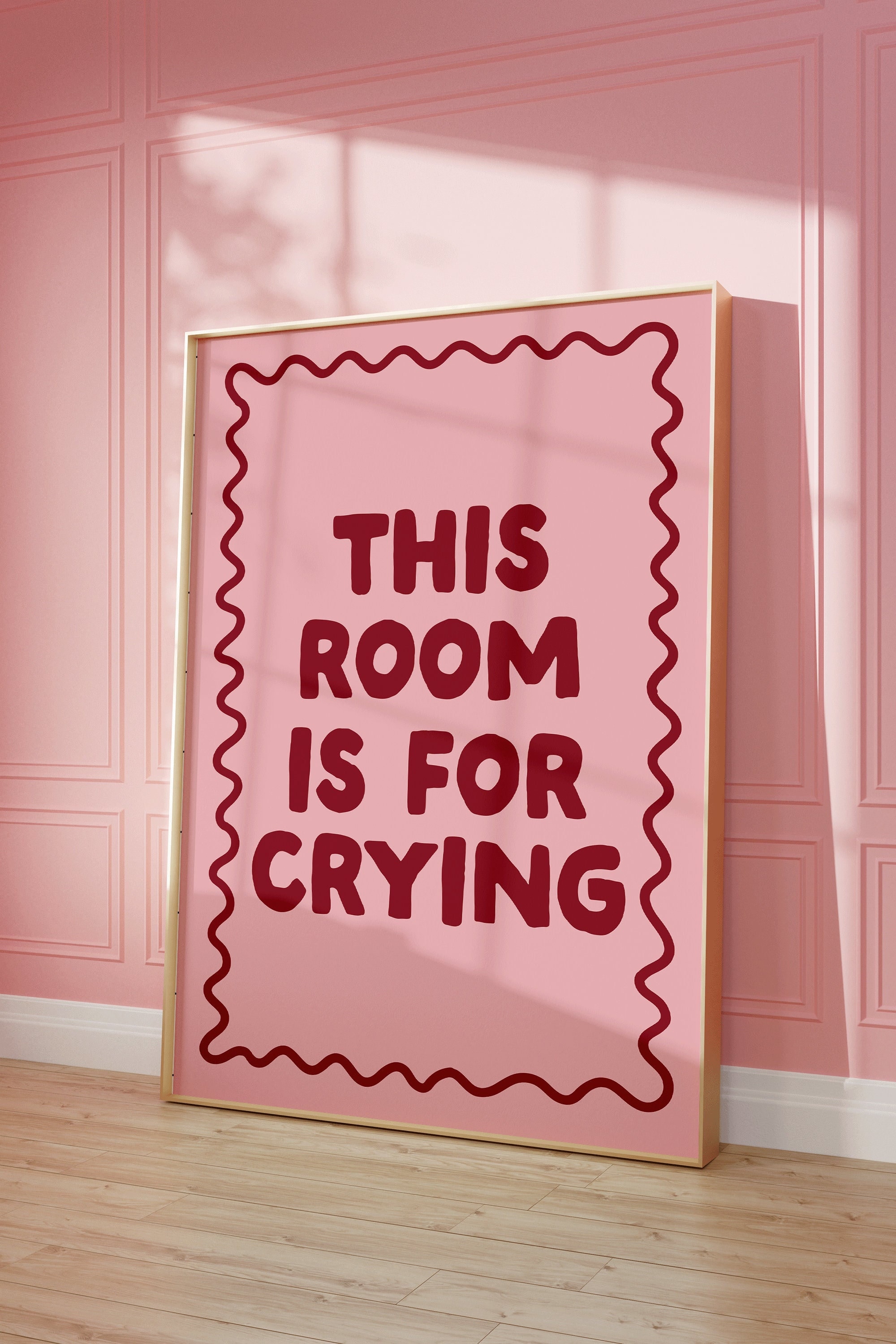 This Room is for Crying Art Print | Pink and Red Wall Decor, Funny ...