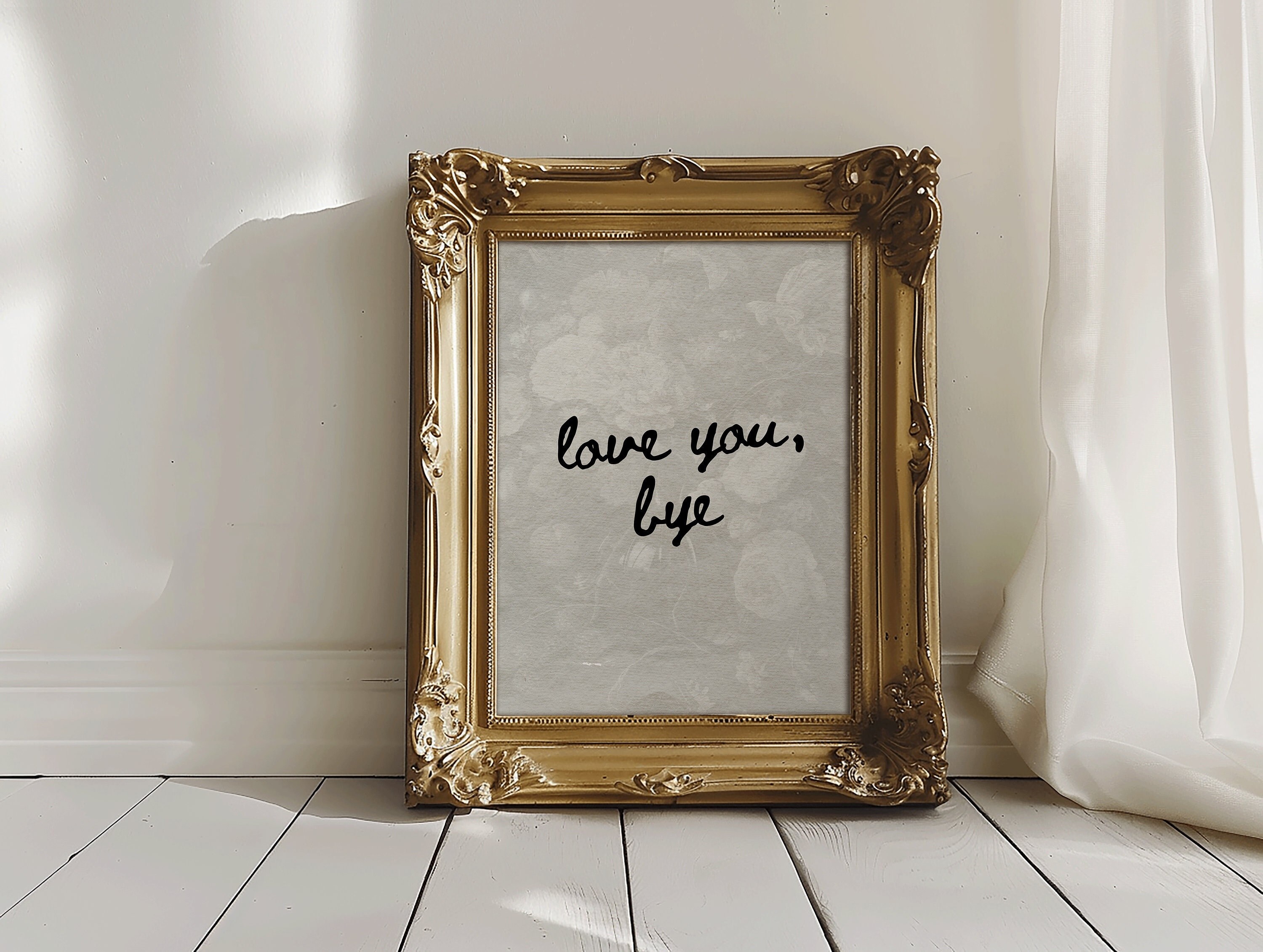 Love You Bye Art Print | Vintage Aesthetic Home Decor, Hand Written ...