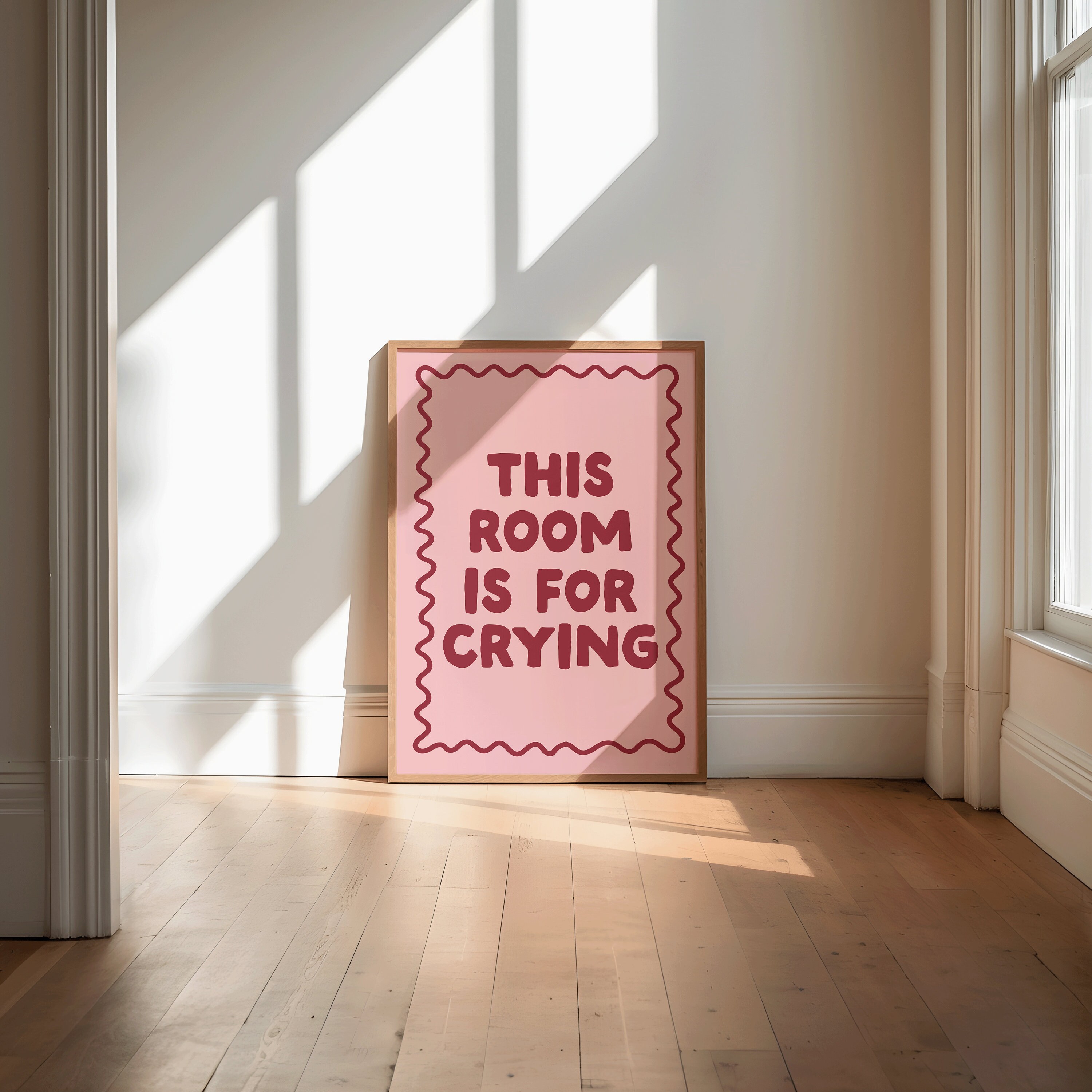 This Room is for Crying Art Print | Pink and Red Wall Decor, Funny ...