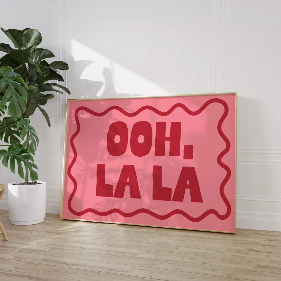 Ooh La La Art Print | Retro Pink & Red Girly Dorm Decor (digital ...