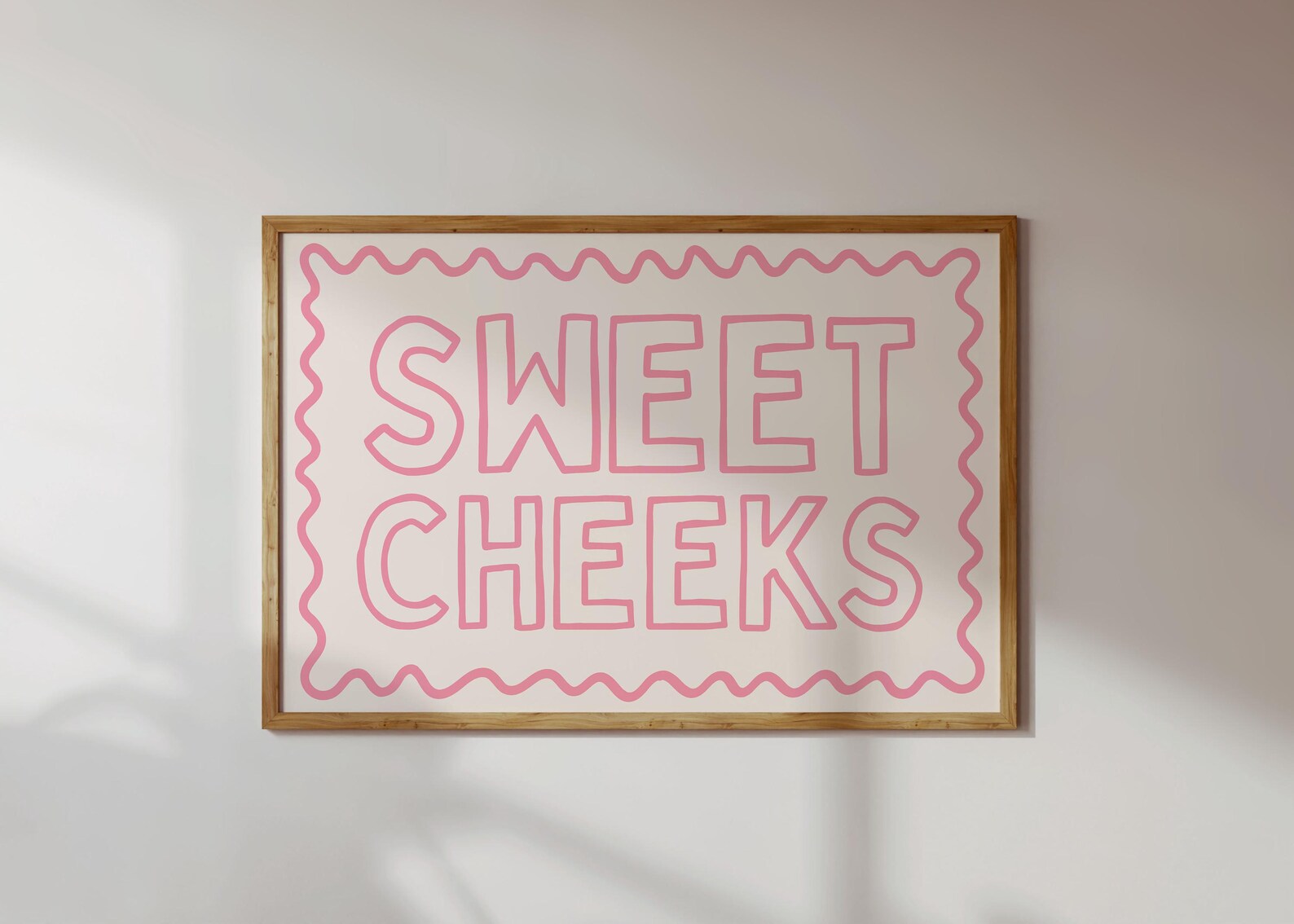 Sweet Cheeks (digital Download) Funny Pastel Pink Typography Preppy ...