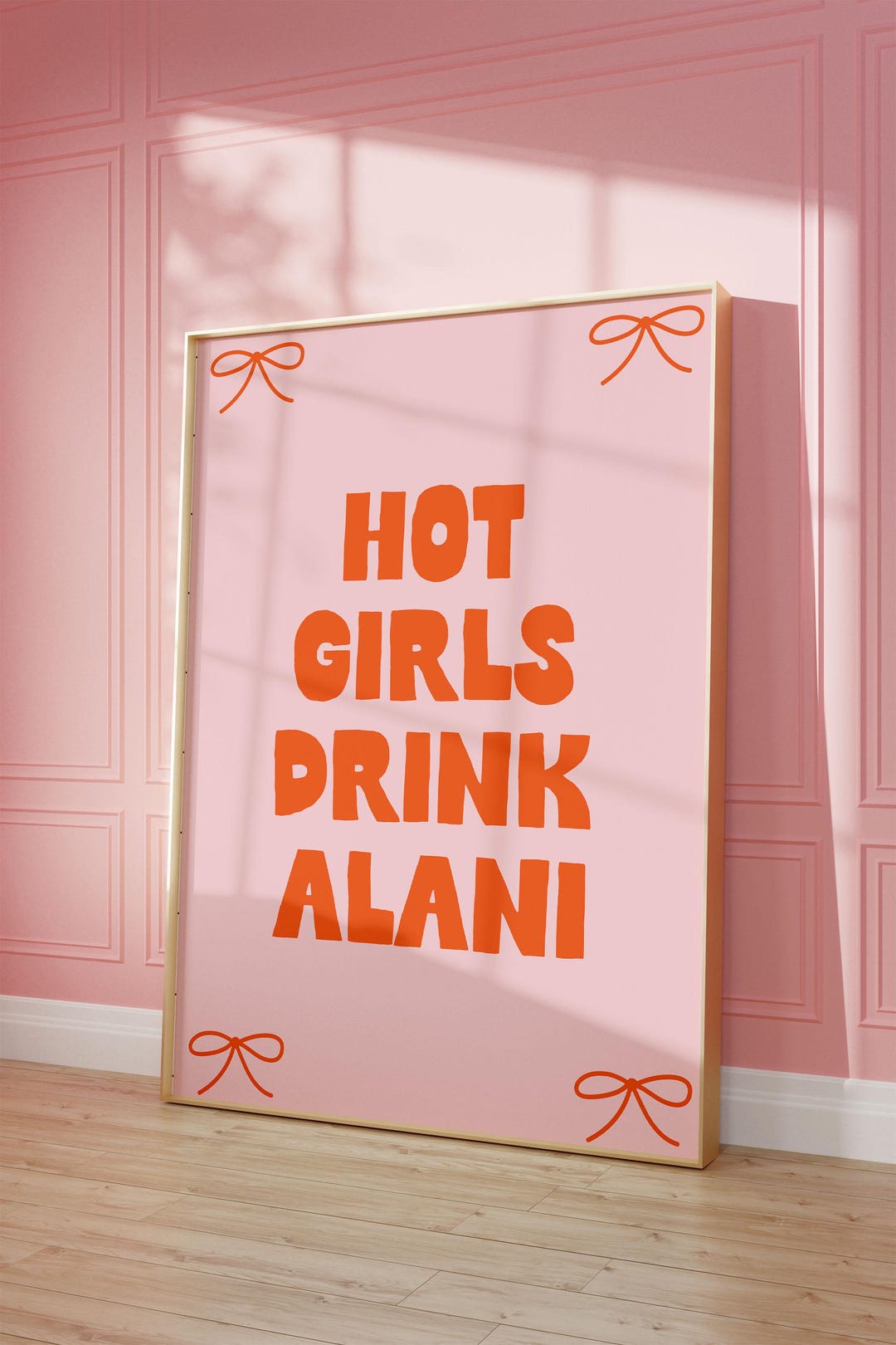 Hot Girls Drink Alani Art Print | Pink and Orange Wall Art, Coquette ...