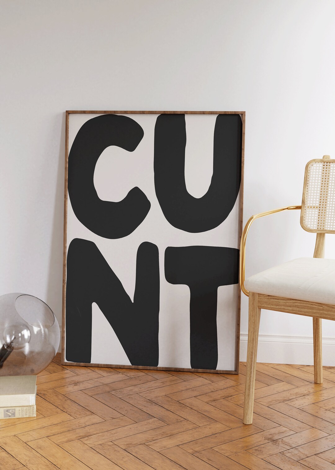 C*nt Art Print | Funny Typography Poster, Neutral Black Bold Art, Funny ...