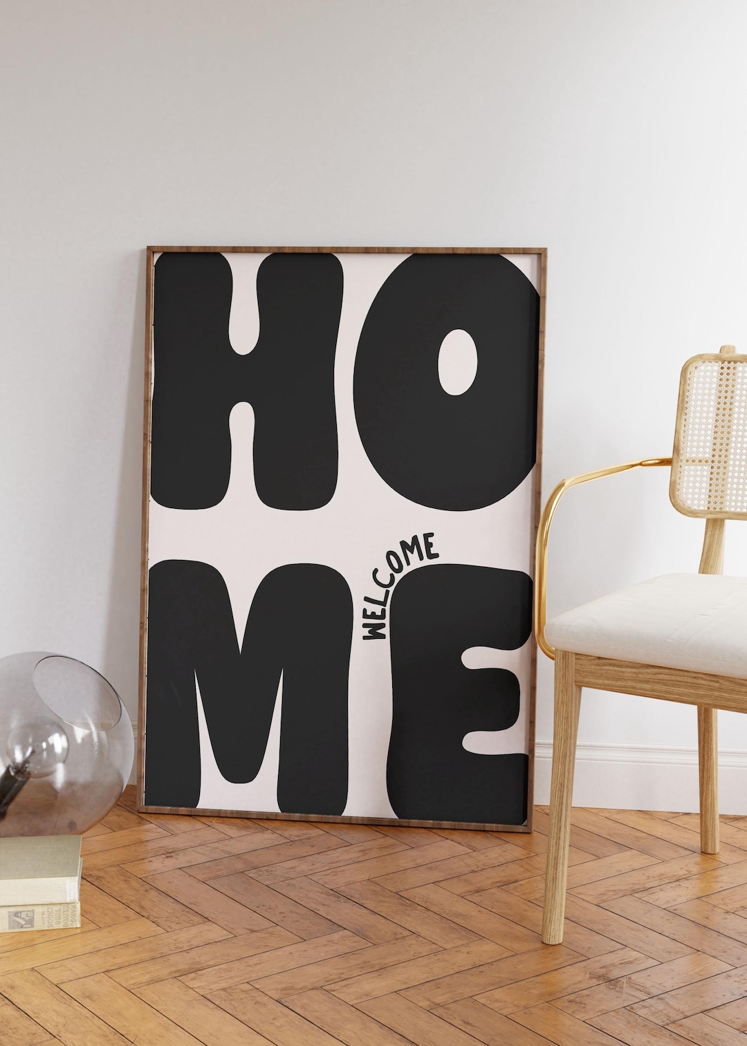 Welcome Home Art Print | Neutral Typography Wall Decor (digital ...