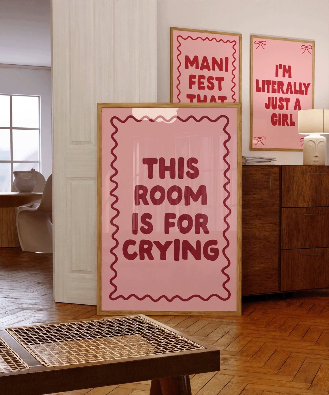 This Room is for Crying Art Print | Pink and Red Wall Decor, Funny ...