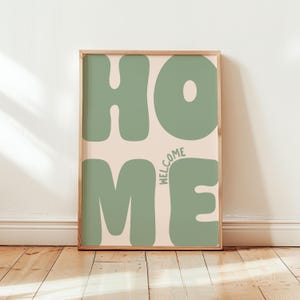Welcome Home Art Print | Sage Green Wall Decor, Entry Way Print ...