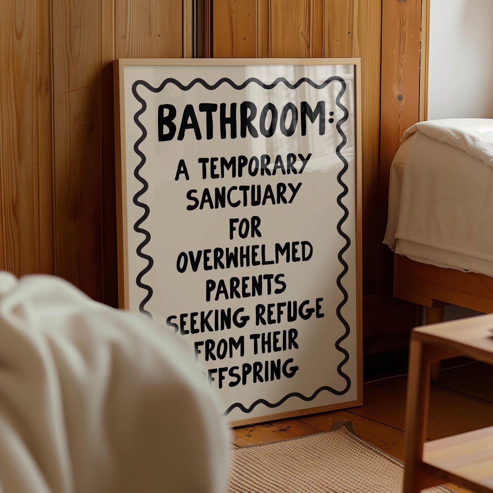 Neutral Bathroom Art Print | Funny Quote Retro Hand Written Parent Wall ...