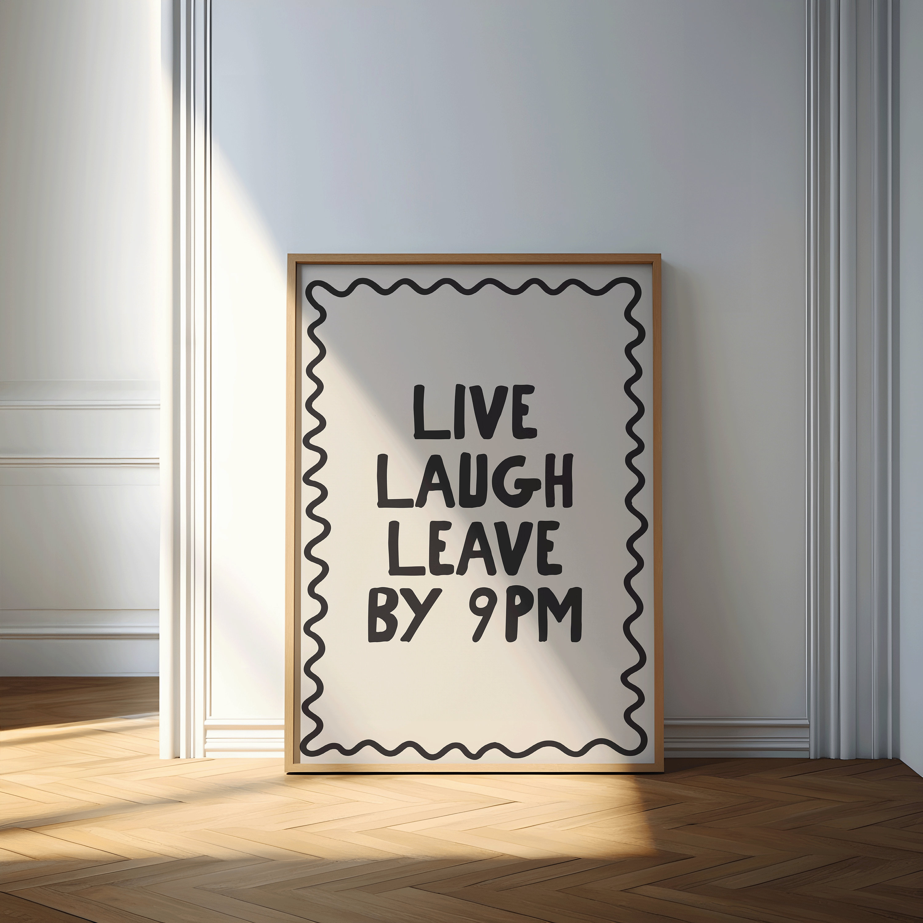 Live Laugh Leave by 9PM Print Hand Drawn Neutral Art, Funny Boho Poster ...