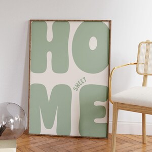 Home Sweet Home Art Print | Sage Green, Neutral Decor (digital Download ...