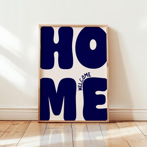 Welcome Home Art Print | Navy Blue Typography (digital Download) - Etsy