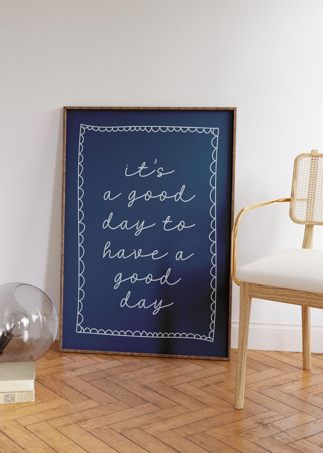 It's a Good Day to Have a Good Day Art Print | Navy Blue Hand Drawn ...