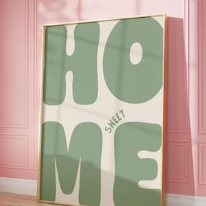 Home Sweet Home Art Print | Sage Green, Neutral Decor (digital Download ...