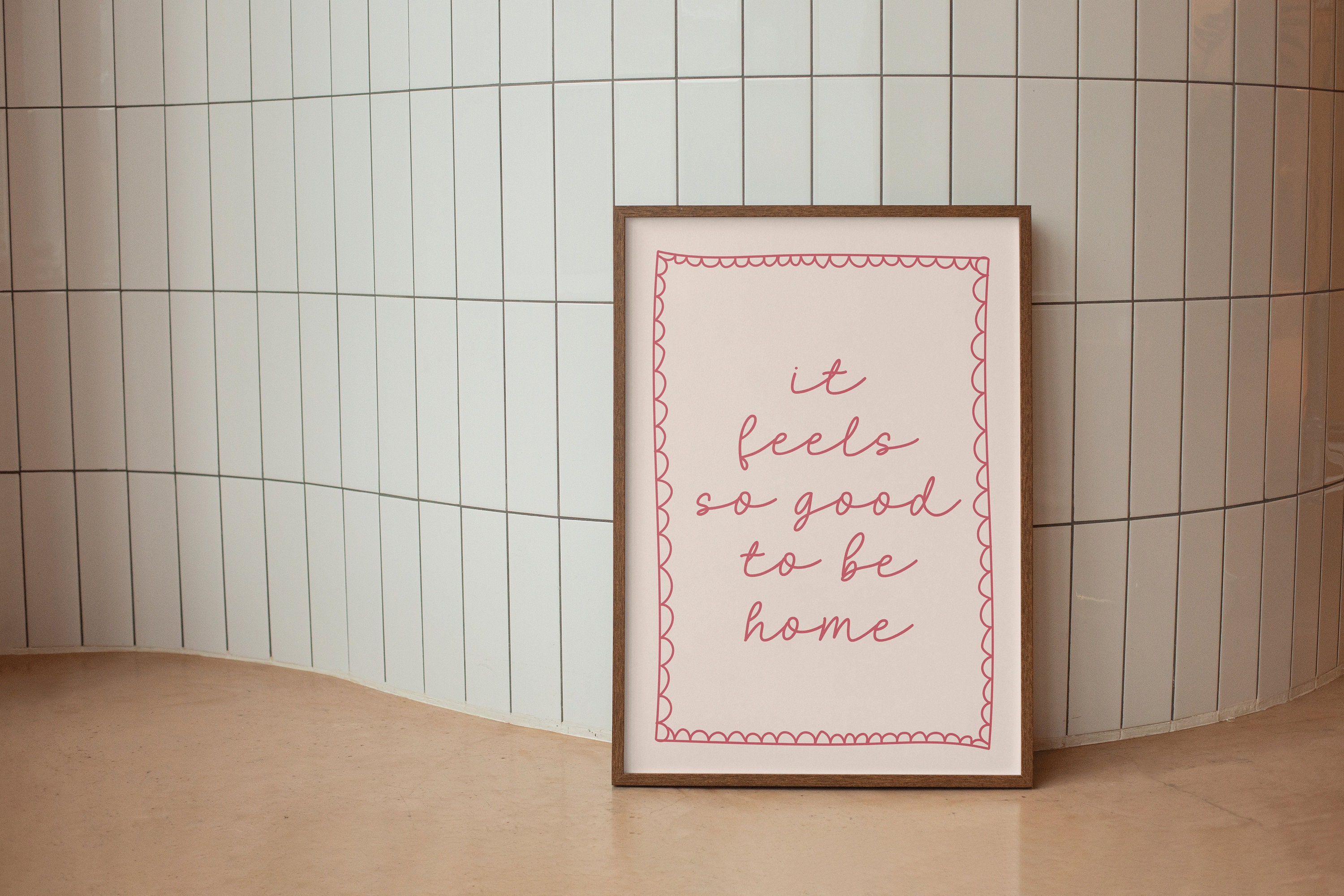 It Feels so Good to Be Home Art Print Pink Hand Drawn Home Poster ...