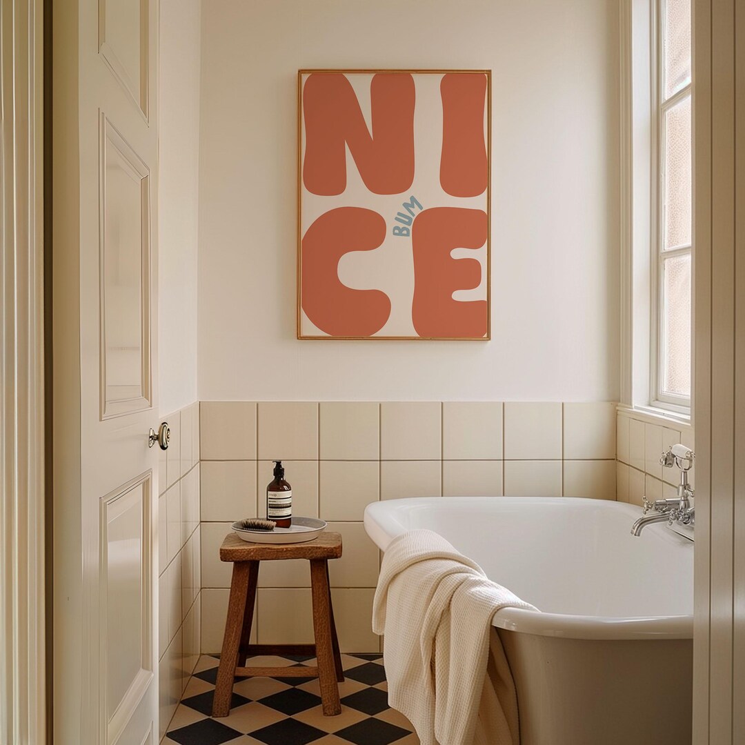 Nice Bum Art Print | Funny Bathroom Decor (digital Download) - Etsy ...