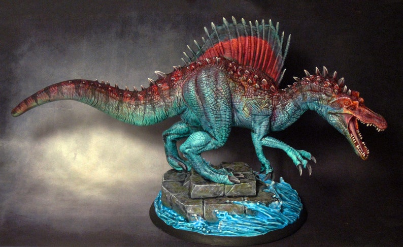 Painted Deepwars Spinosaurus Dinosaur Miniature for D&D Dungeons ...