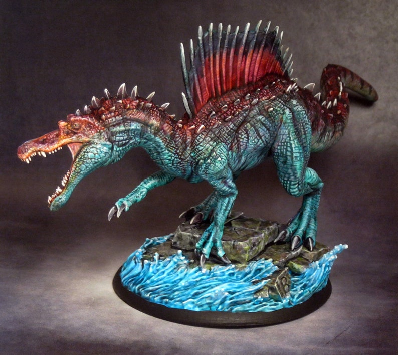 Painted Deepwars Spinosaurus Dinosaur Miniature for D&D Dungeons ...
