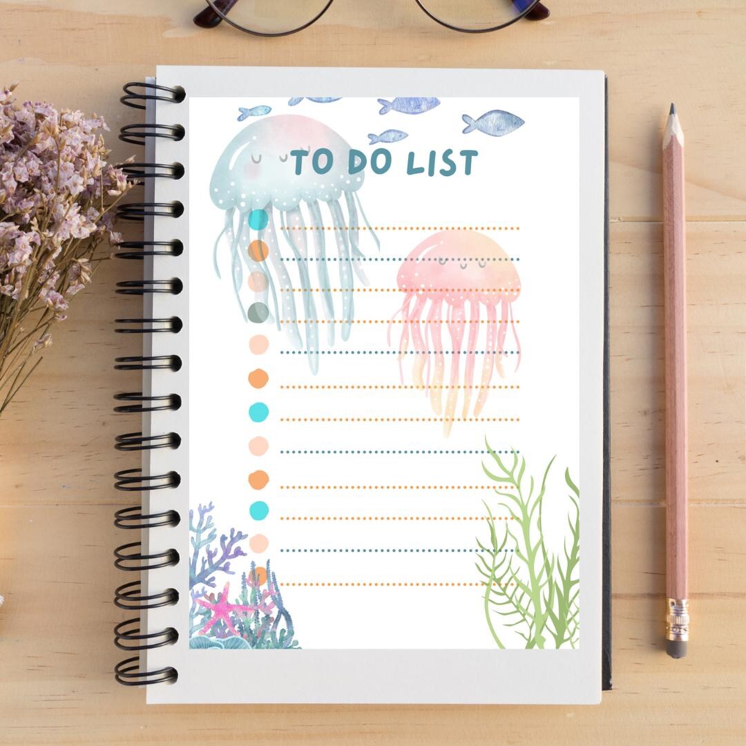 Marine Life To-do List Printable, Simple Tasks List Template, A4,A5 ...