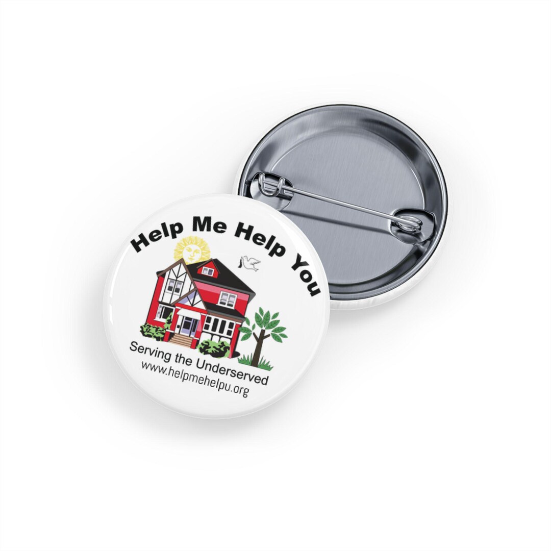 Pin, Charity Organization Logo Round Pins, Nonprofit Support Badge ...