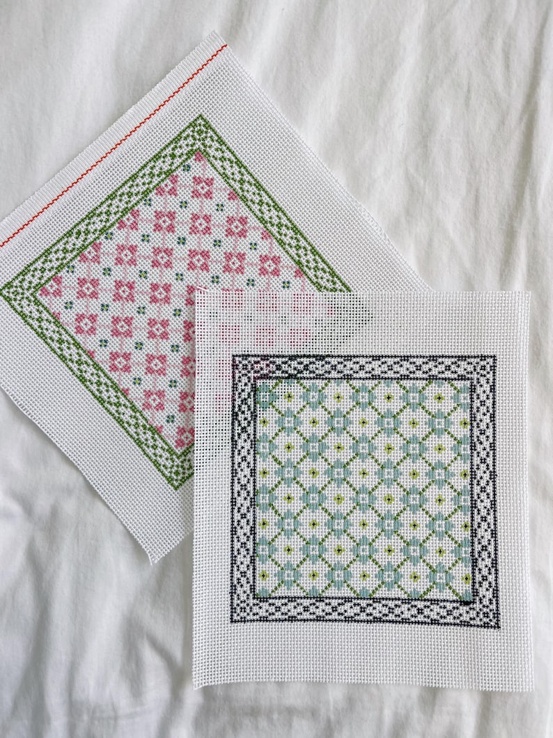 Block Print Pattern Square Needlepoint Canvas - Etsy