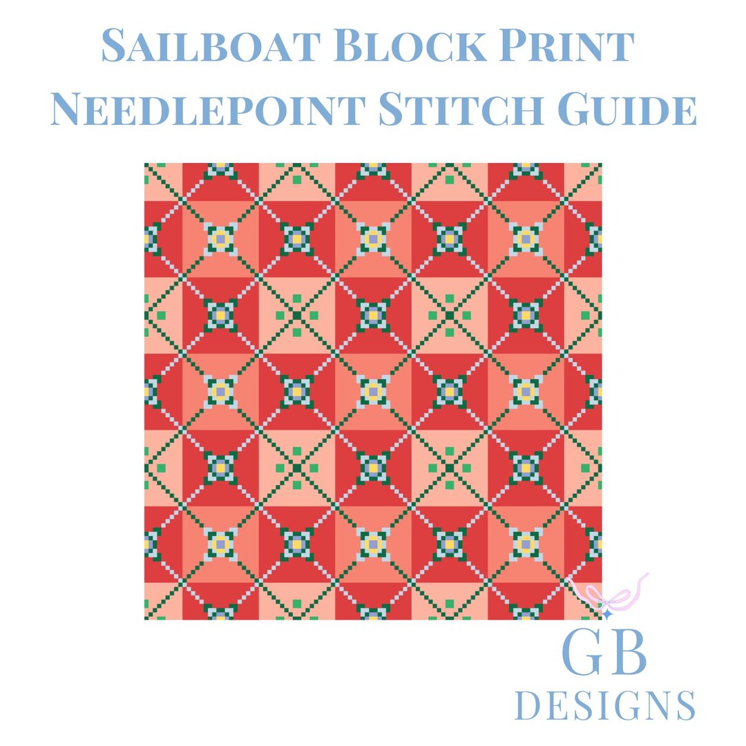Geometric Block Print Needlepoint Stitch Guide - Etsy