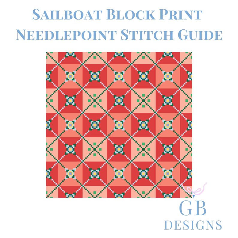 Geometric Block Print Needlepoint Stitch Guide - Etsy