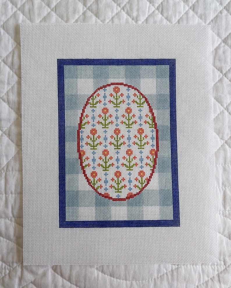 Block Print Floral Needlepoint Canvas - Etsy