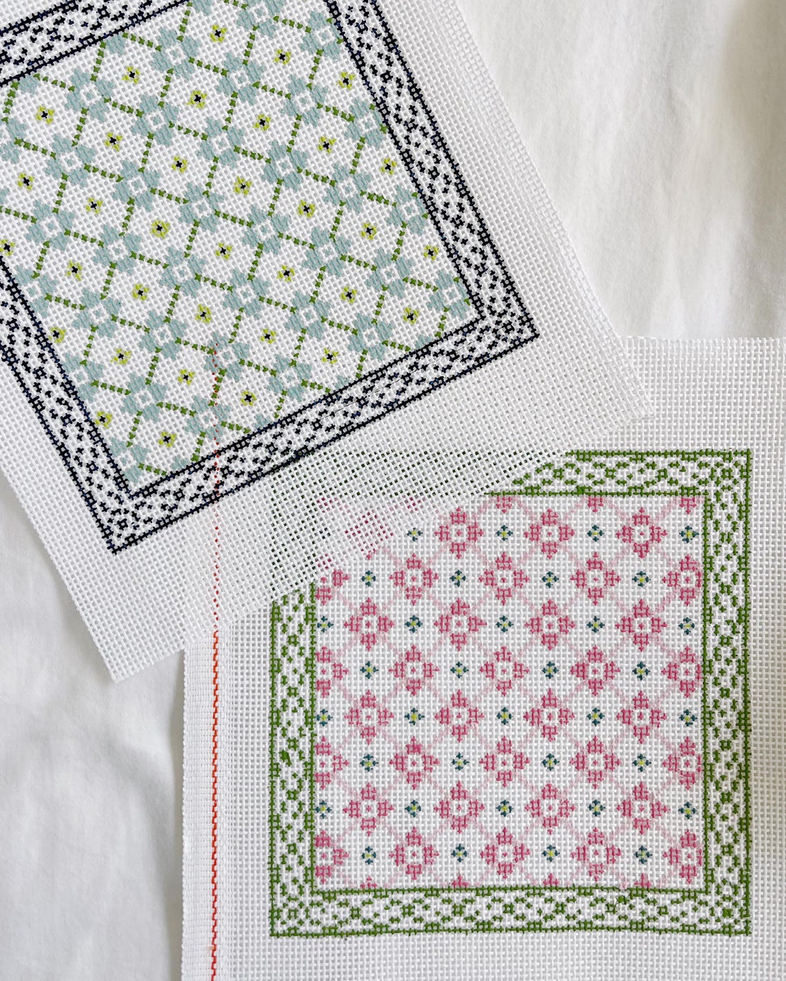 Block Print Pattern Square Needlepoint Canvas - Etsy